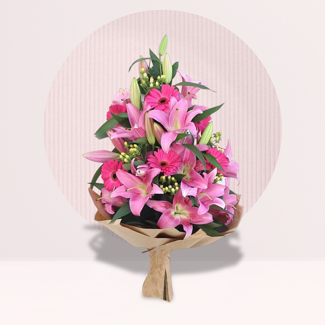 Bouquet of Lavish Pink Lilly With Gerbera | Flower Delivery KL