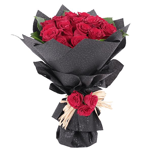 Buy Red Rose Bouquet With Black Wrap Online | Best Florist KL