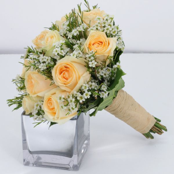 Peach Rose Bridal Bouquet|flower delivery online|Wenghoa