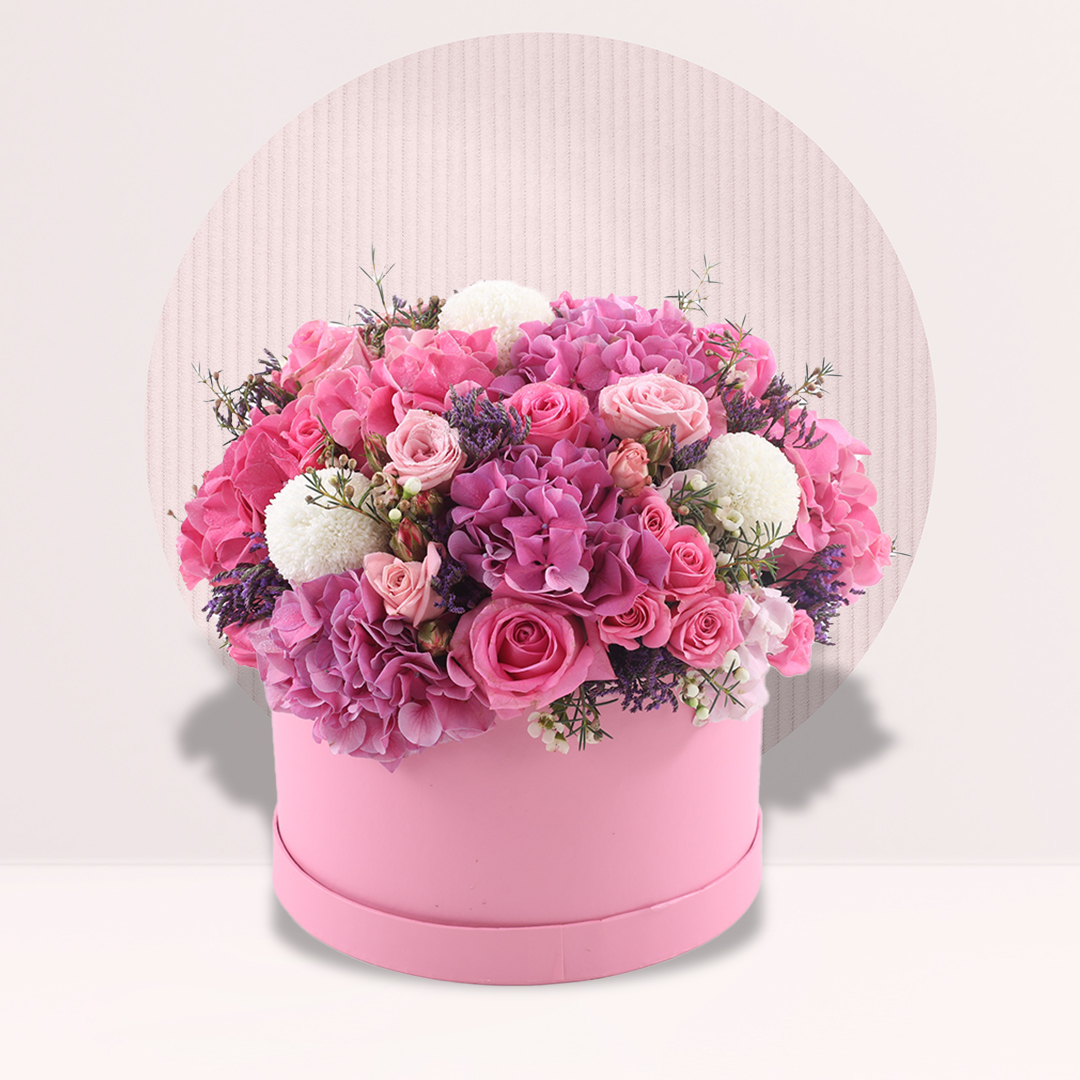 Box of Pink Lavish Flowers|fresh flower delivery|Wenghoa