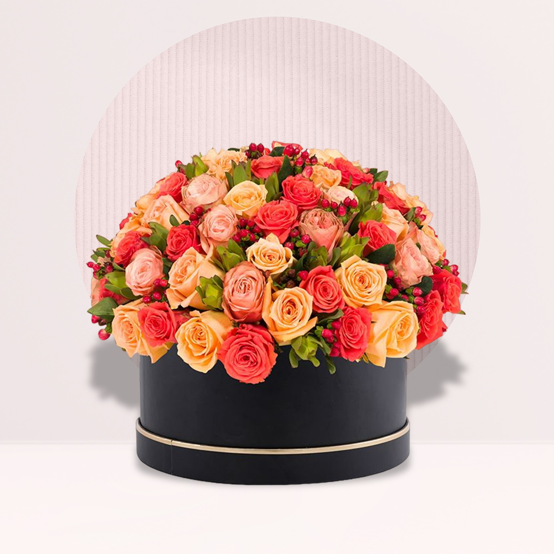 Buy Mix Orange Roses Box Online in Malaysia - Wenghoa