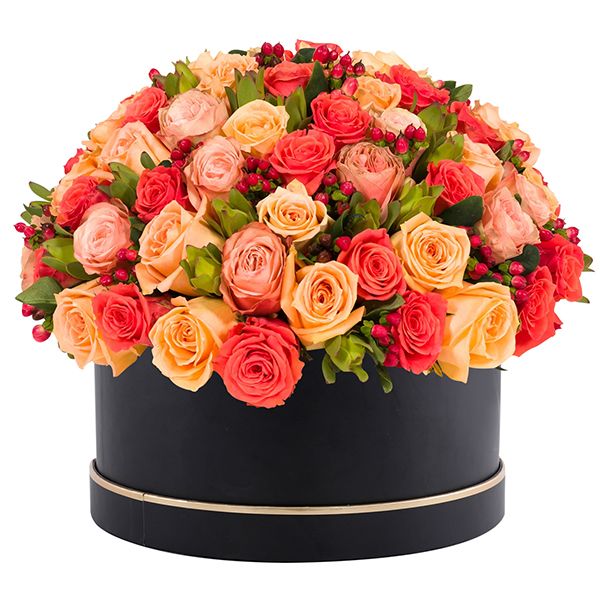 Buy Mix Orange Roses Box Online in Malaysia - Wenghoa