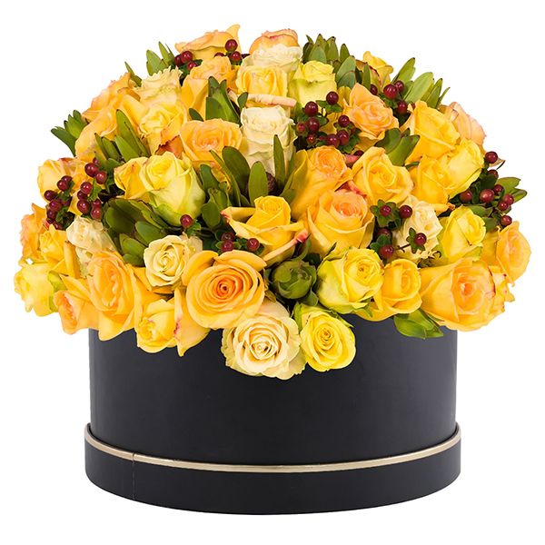 Signature Box of Yellow Roses - Wenghoa
