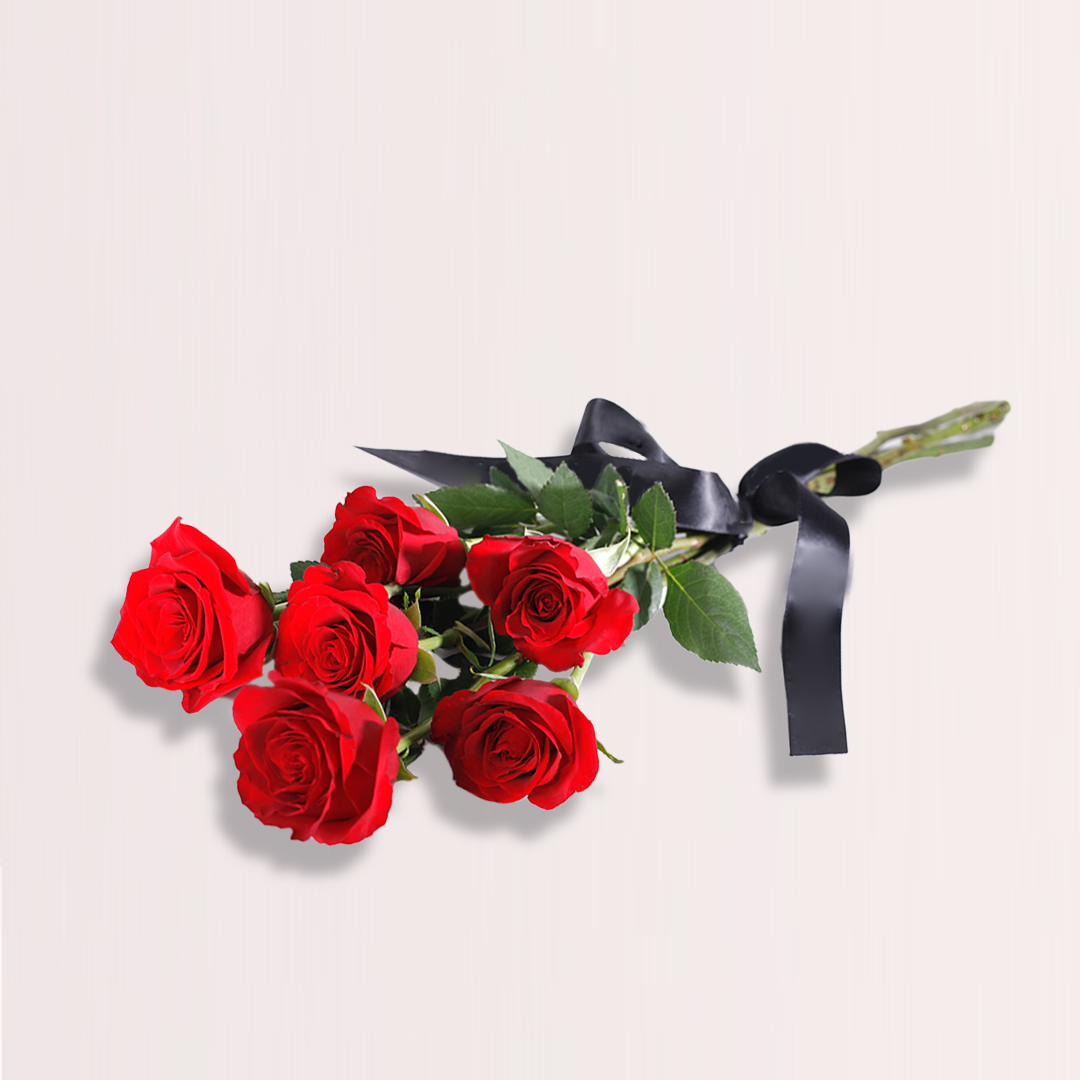 Valentine Red Roses 6 Stems | Heart Flower Box KL | Wenghoa