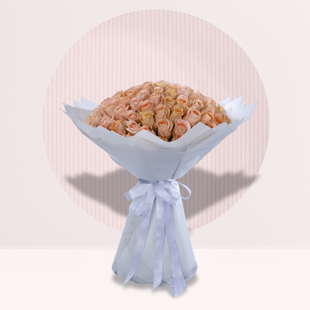 Order Peach Roses Bouquet Online | Best Flower Delivery in KL