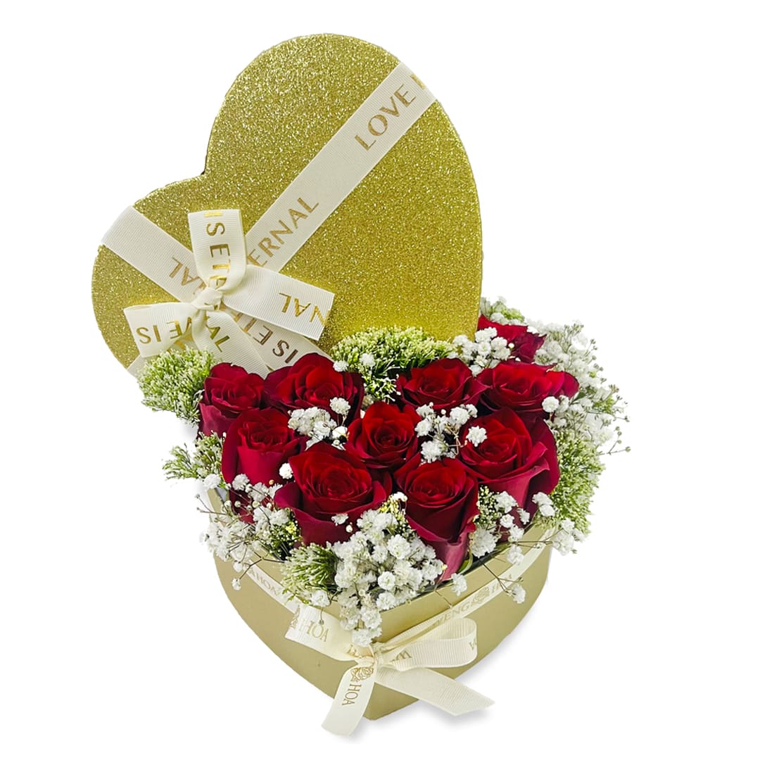 Buy Red Roses Heart Box Online from Best Petaling Street Florist