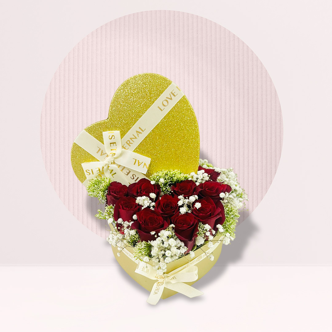 Buy Red Roses Heart Box Online from Best Petaling Street Florist