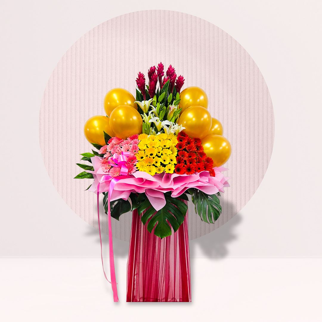 Make Entrance Golden Flower Burst Grand Opening Stand | Wenghoa