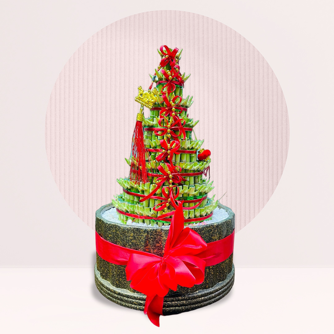 Buy Luck Bamboo Ceramic Pot Online | CNY Flowers Delivery KL